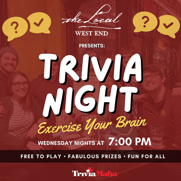 Trivia Night Every Wednesday 7:00PM - 9:00PM, The Local West End in St ...
